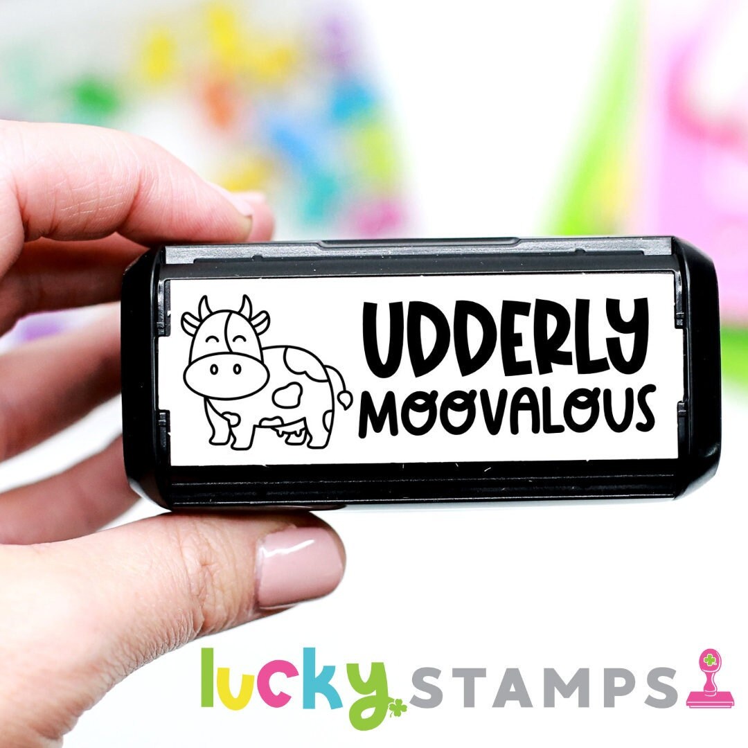 Udderly Moovalous, Animal Stamp, Self-inking Teacher Stamp, Self Inking ...