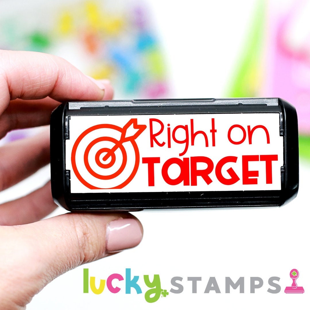 Right on Target!, Bullseye Stamp, Bulls Eye Target Stamp, Target Rubber ...