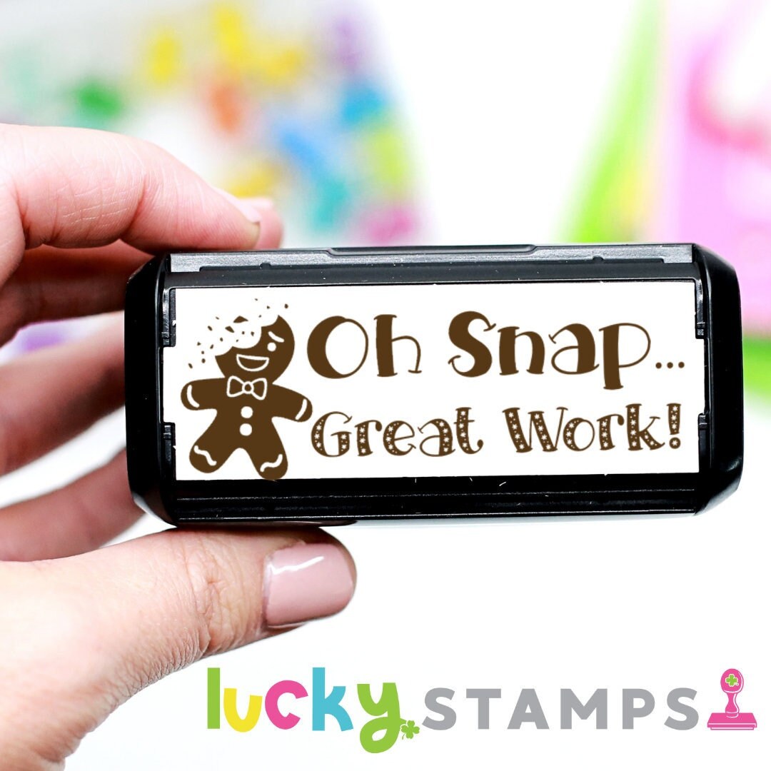 Gingerbread Stamp, Great Work Stamp, Oh Snap...great Work!, Self-inking ...