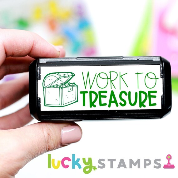 Work to Treasure Self-Inking Teacher Stamp St. Patrick's - Etsy