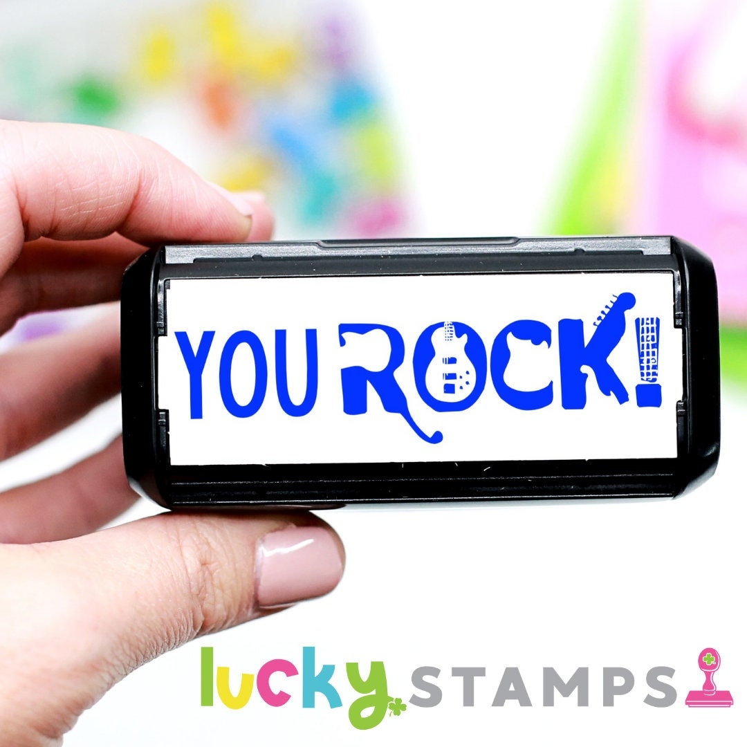 You Rock Stamp, Rocker Stamp, Self-inking Teacher Stamp, Self Inking ...
