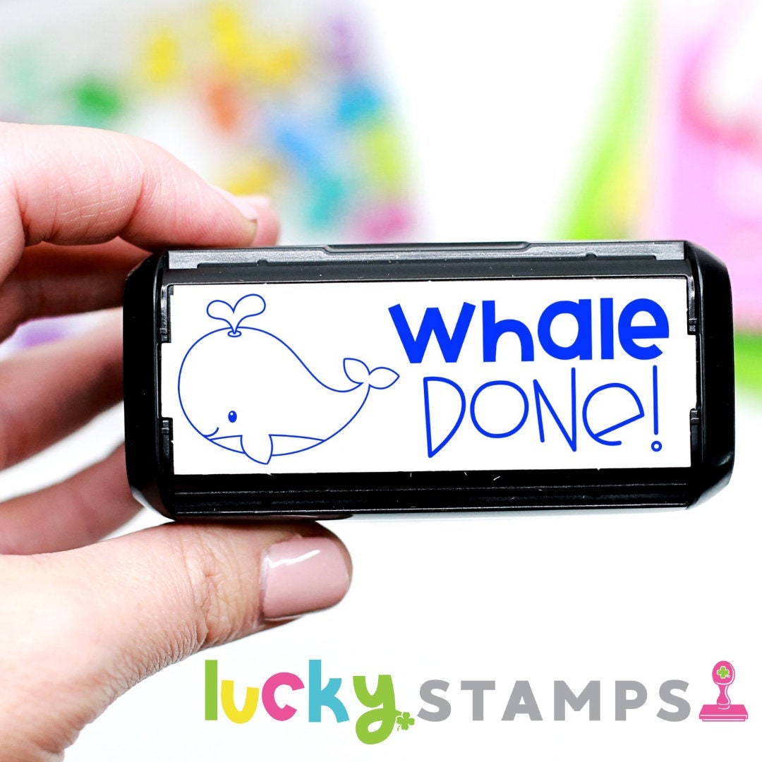 Whale Stamp, Whale Done Stamp, Whale Teacher Stamp, Sea Animal Stamp ...