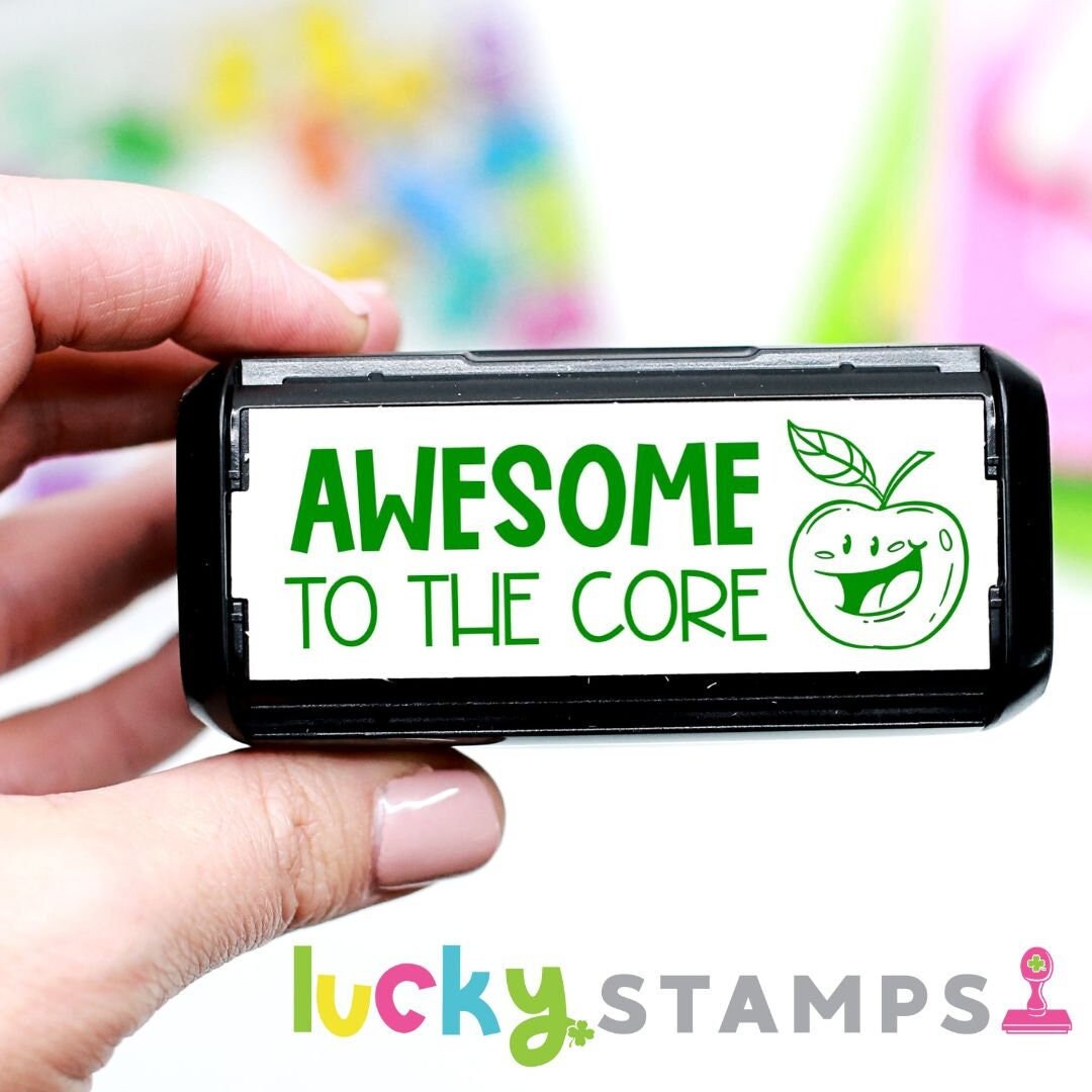 Apple Stamp, Awesome to the Core!, Teacher Appreciation, Fruit Stamp ...
