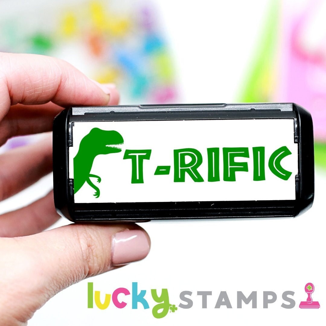 Dinosaur Stamp, Dino Stamps, T-rex Stamp, T-RIFIC T-rex Self-inking ...