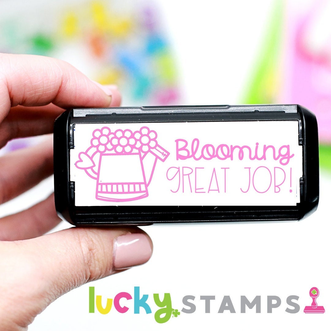 Blooming Great Job!, Spring Stamp, Self-inking Teacher Stamp, Self ...