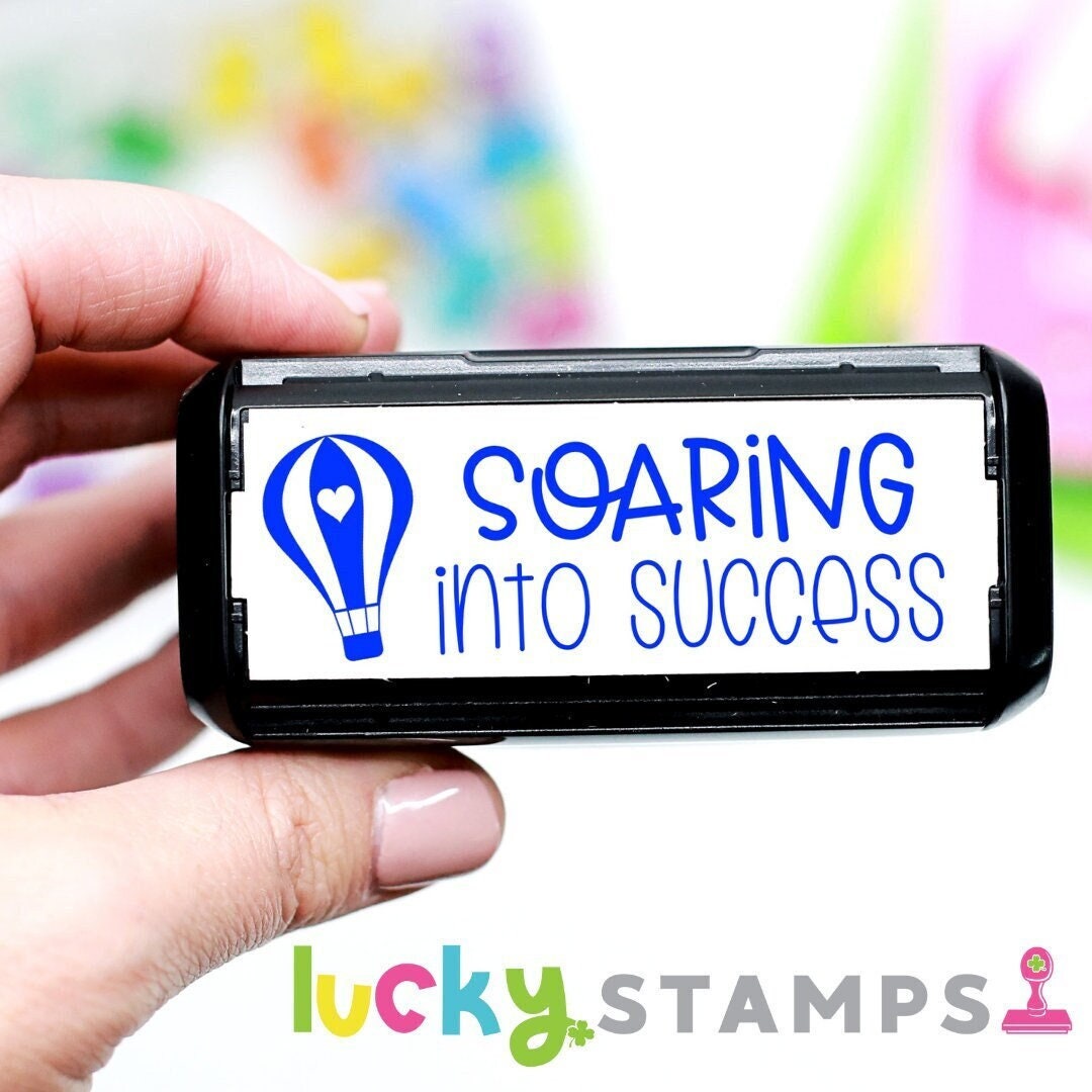 Hot Air Balloon Teacher Stamp, Balloon Stamp, Success Stamp, Soaring ...