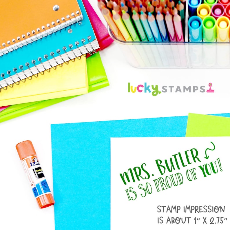 Proud of You - Teacher Stamp, Your Teacher is Proud of You Personalized ...