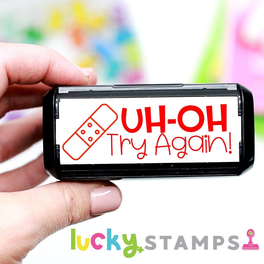 Try Again Self Inking Teacher Rubber Stamp, Try Again Stamp, Self ...
