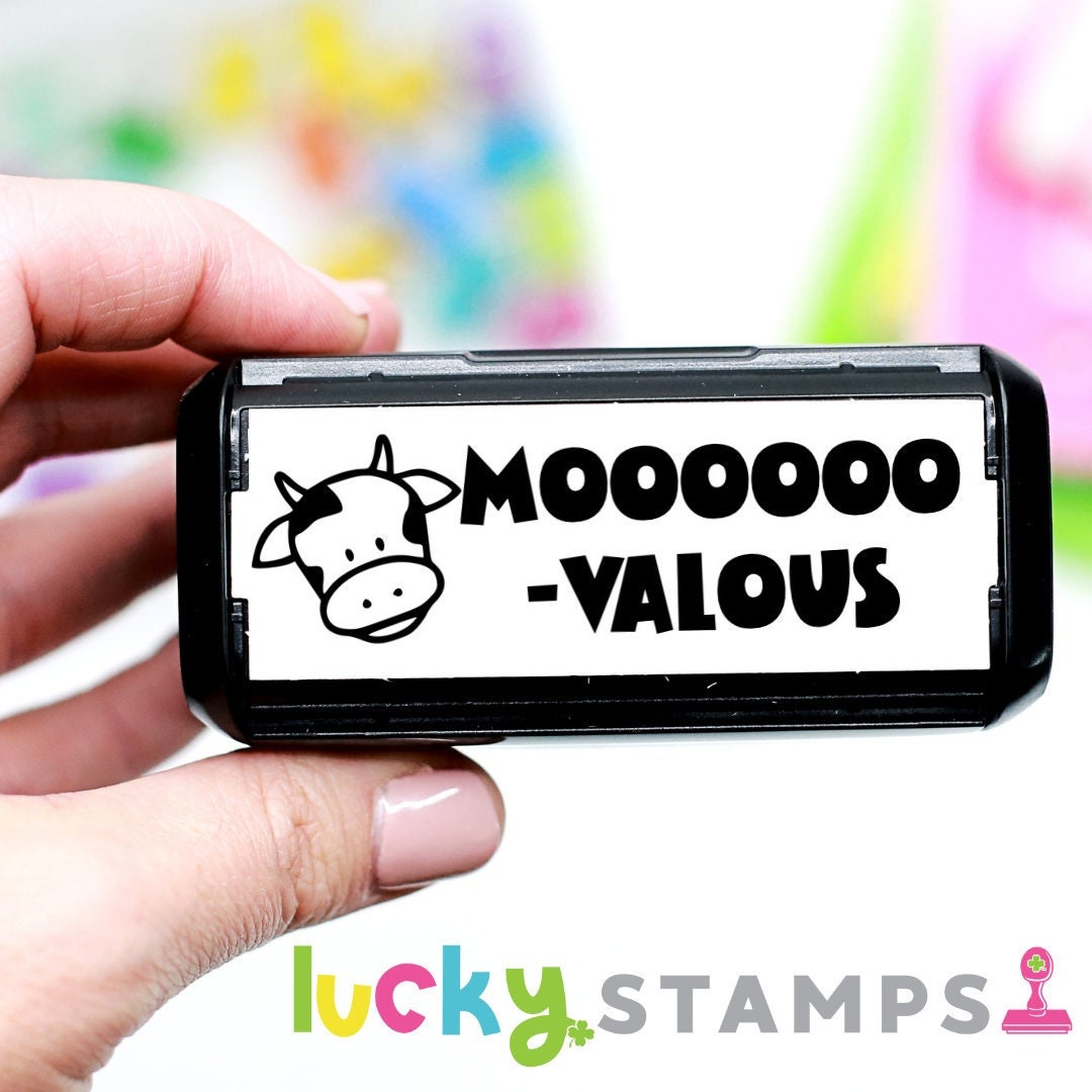 Cow Teacher Stamp, Farm Animal Stamp, Cow Stamp, Cow Rubber Stamp ...