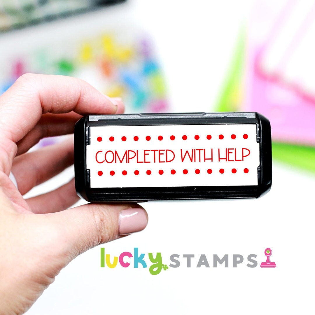 Completed With Help Self-inking Teacher Stamp, Self Inking Stamp ...