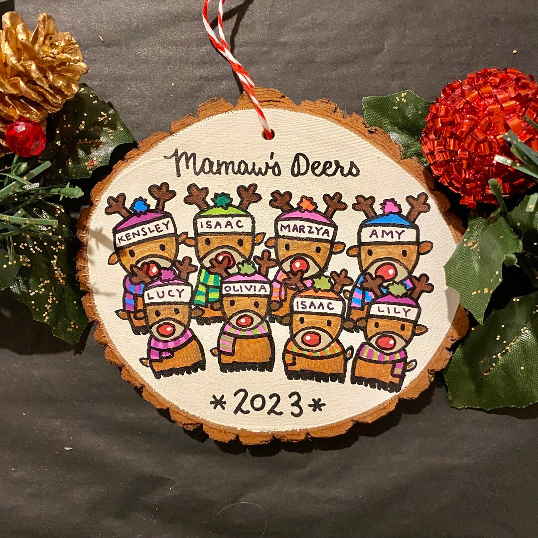 Personalized Reindeer Ornament - Etsy