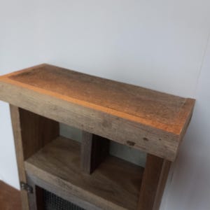 Primitive Rustic Free Standing Cubby Shelf Cabinet With Door, 18"x12"x4 ...