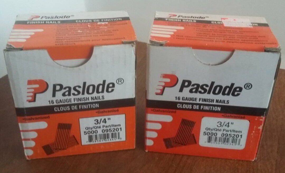 2 Boxes PASLODE 3/4" 16 Gauge Straight Brad Finish Nails = Qty 10,000 ...
