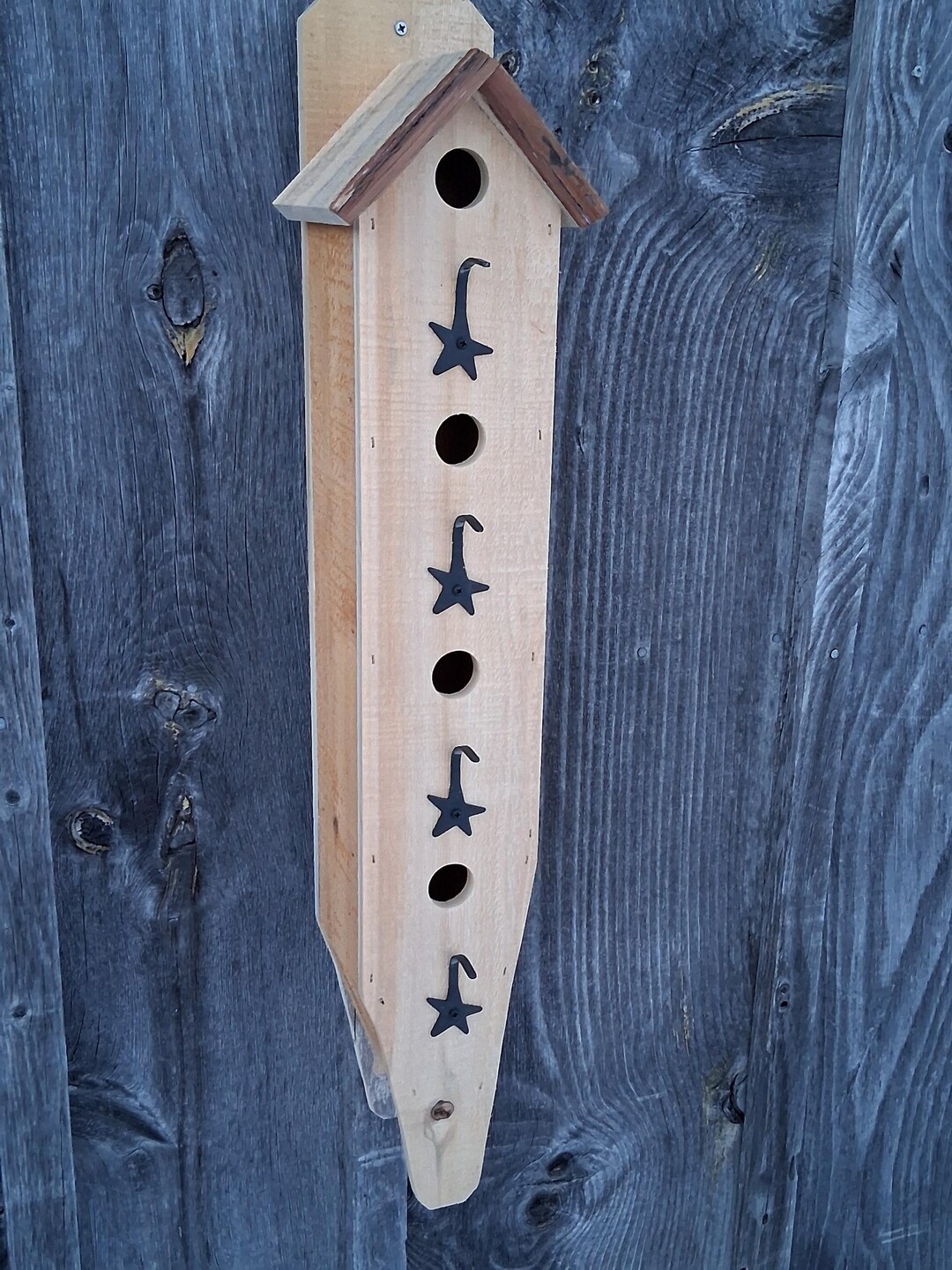 Four (4) Unit BIRD HOUSE 1~1/4" Holes With Metal Star Perches for ...