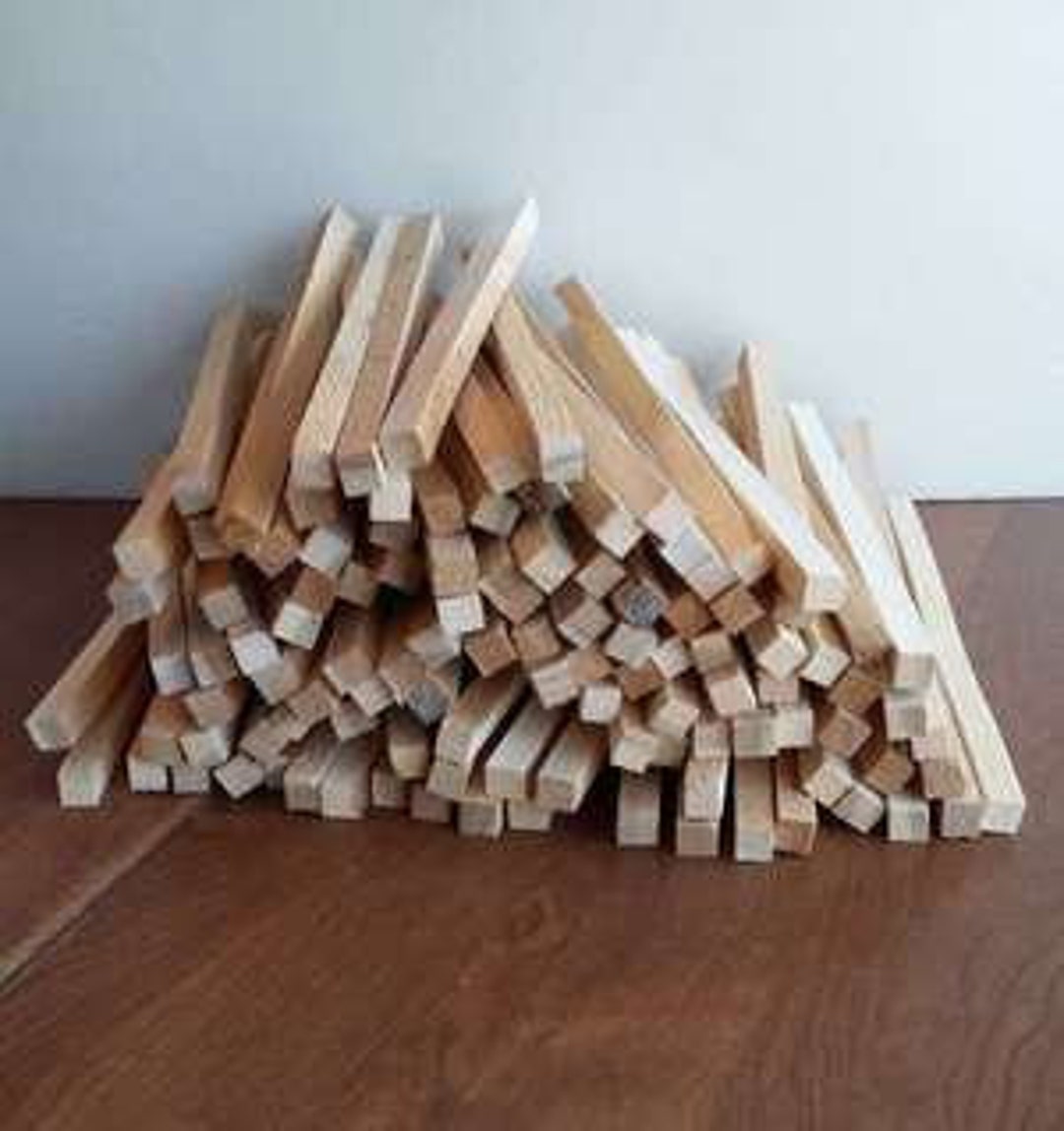 Lot of 100 1/2" X 1/2" X 11" Wood Craft Lumber White Cedar Short Square ...