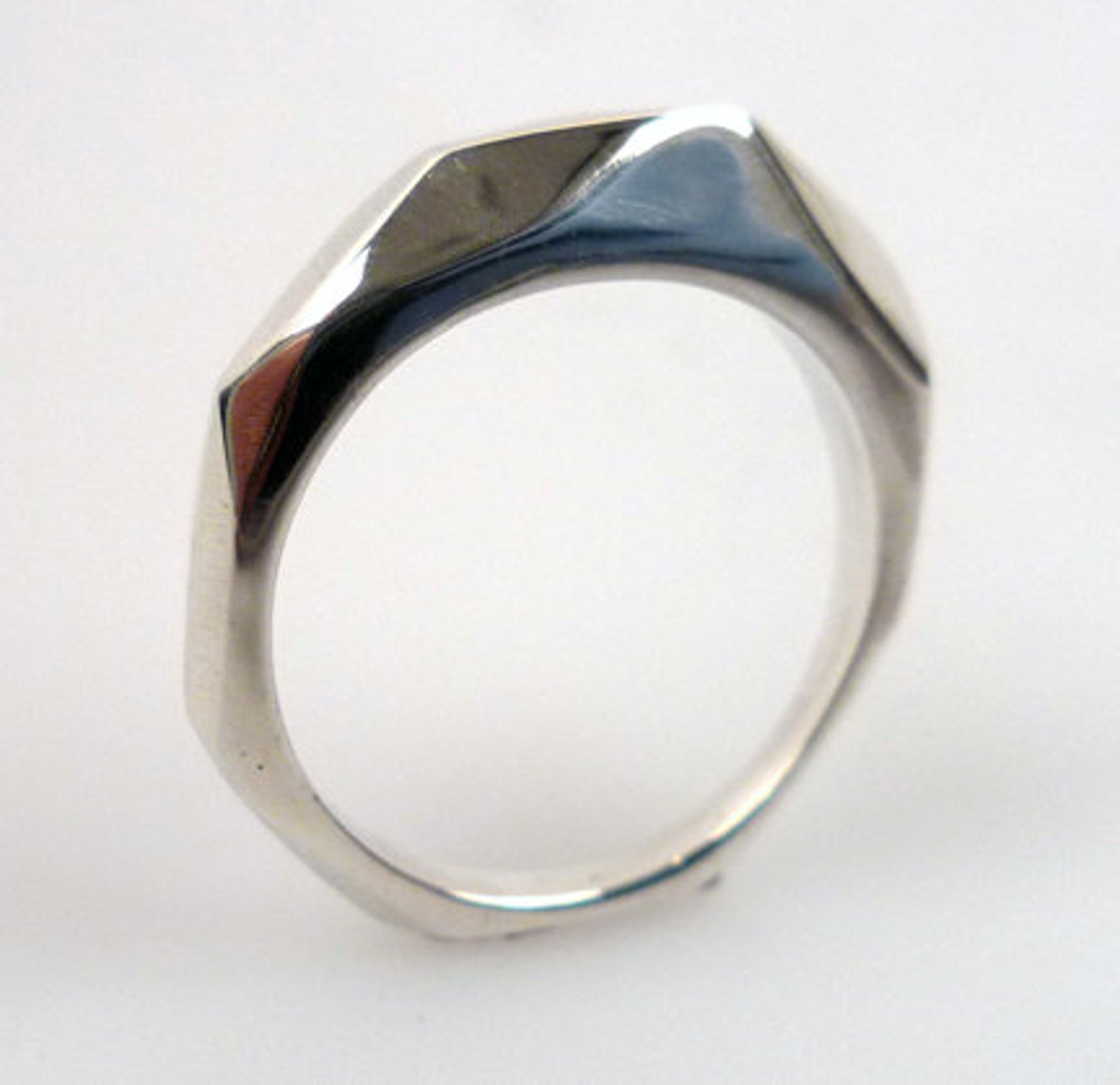 Silver Faceted Ring - Etsy