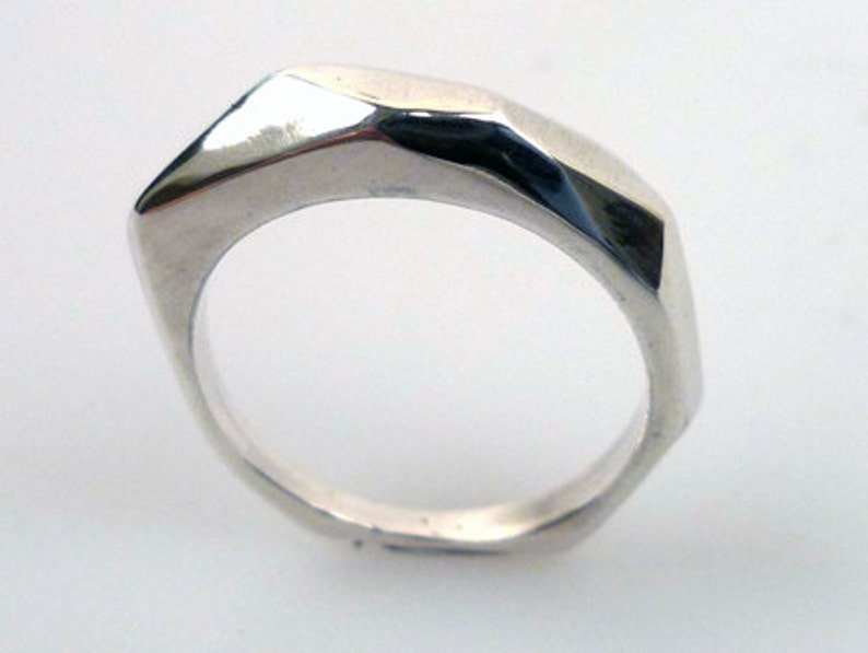 Silver Faceted Ring - Etsy