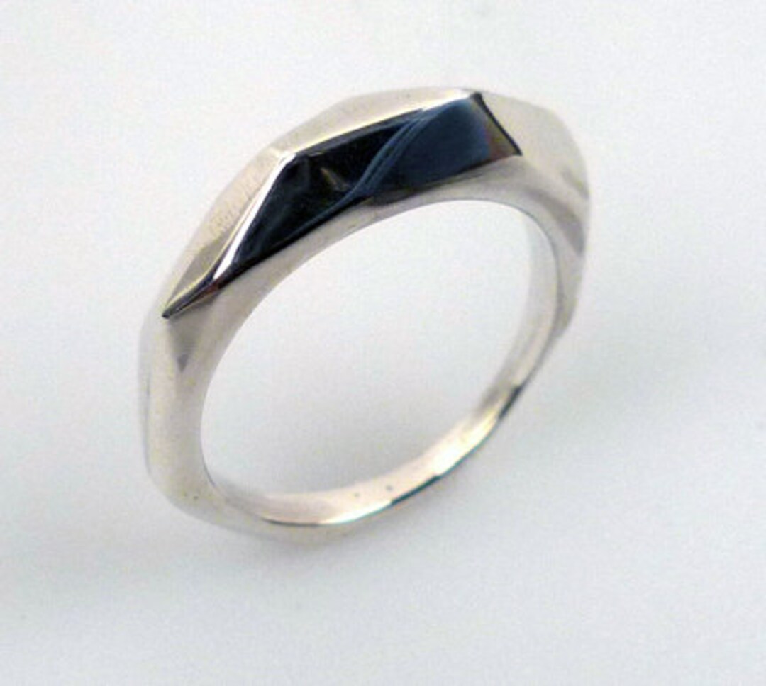 Silver Faceted Ring - Etsy