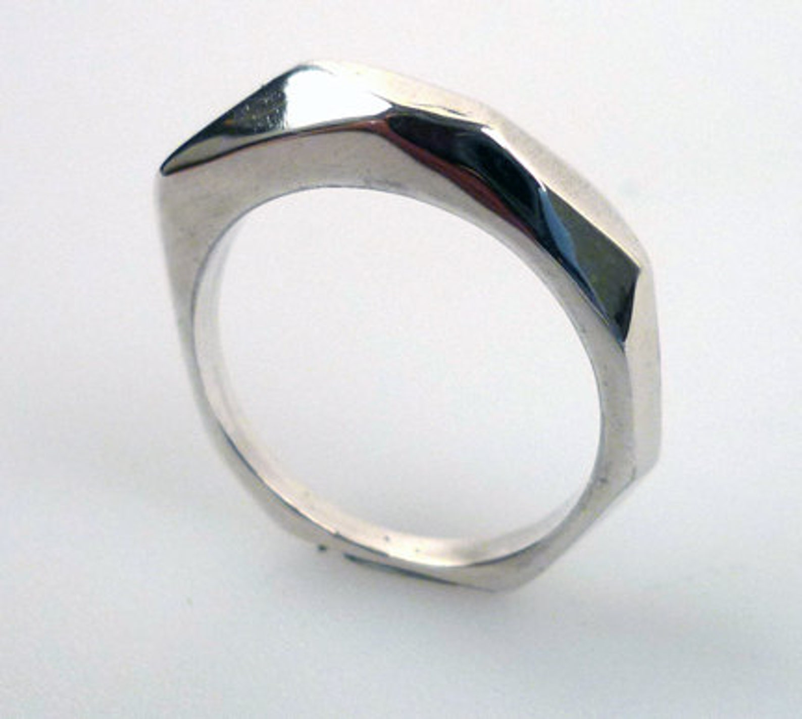 Silver Faceted Ring - Etsy