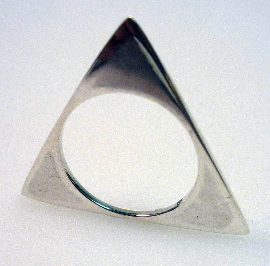 Sliver Triangle Ring - Etsy