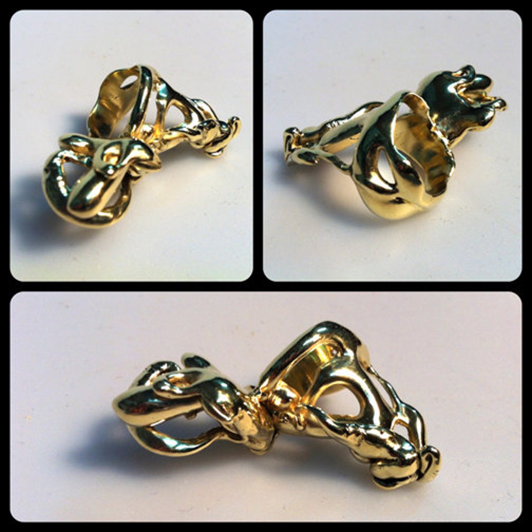 14k Gold Plated Brass "blob" Ring Size 7 - Etsy