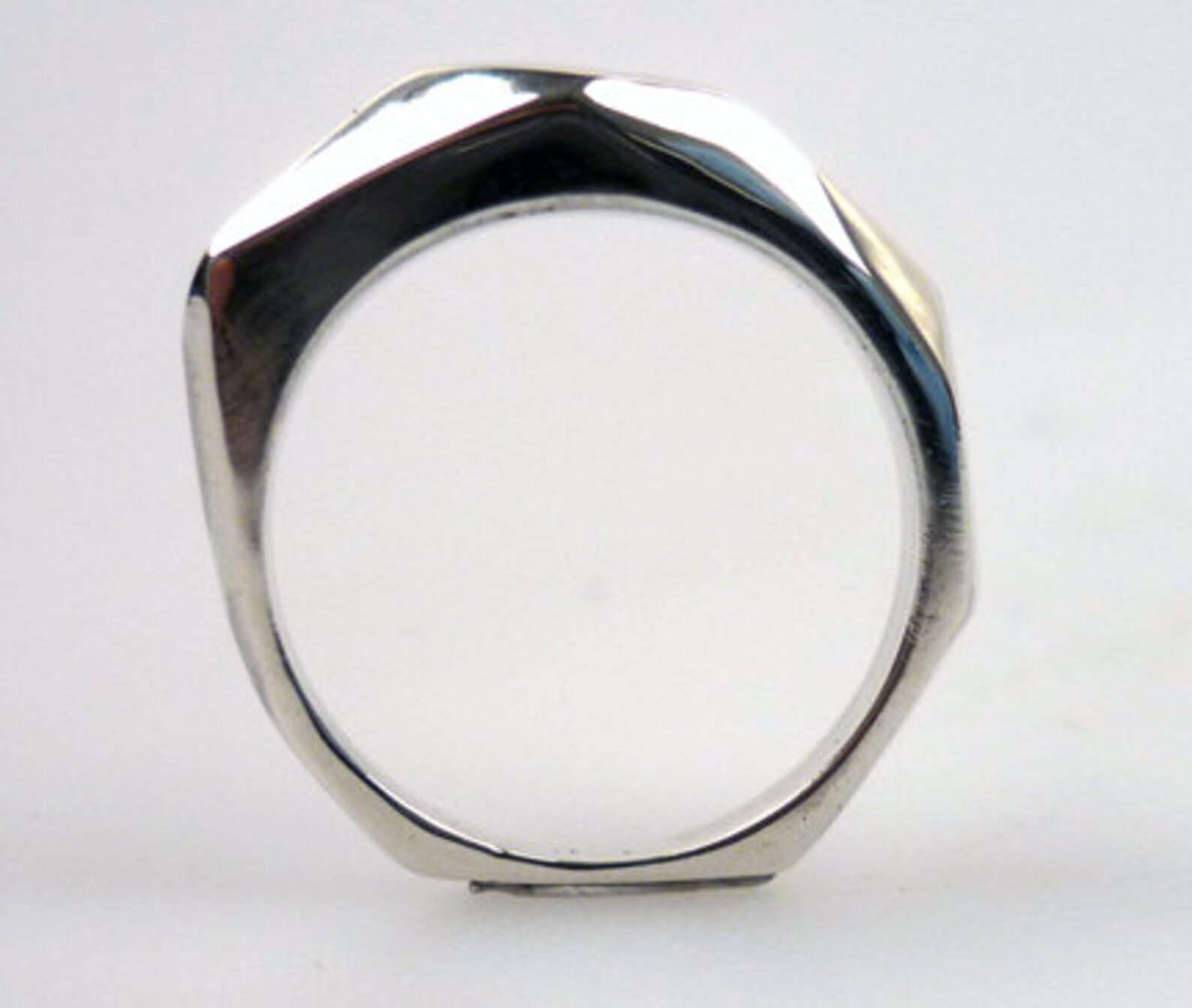 Silver Faceted Ring - Etsy