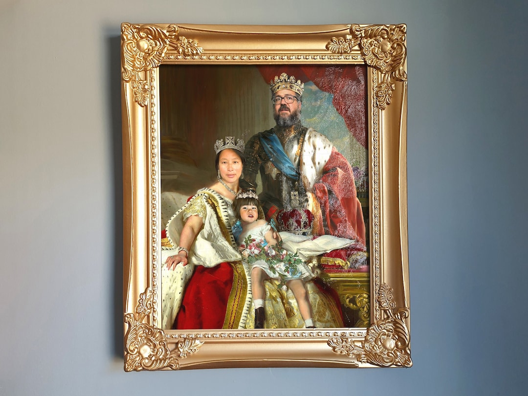 CUSTOM Framed Royal Family Portrait / Personalized Family Painting ...