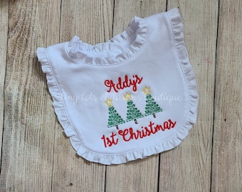 First Christmas Personalized Baby Bib, Baby Gifts, Custom Gifts for ...