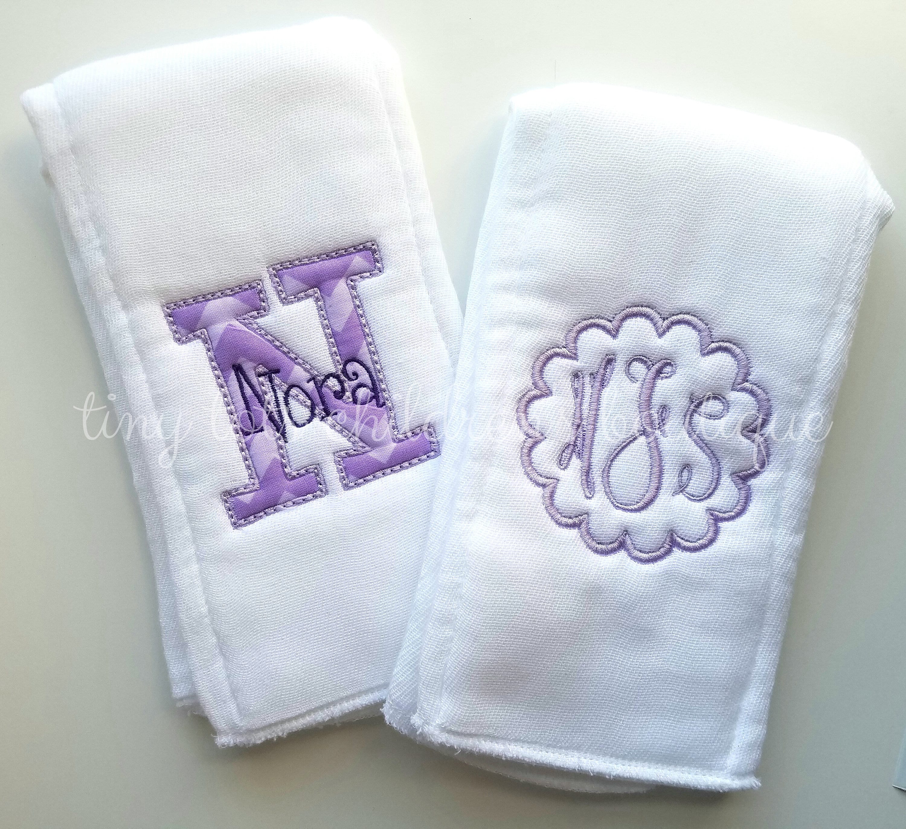 Set of 2 Personalized Burp Cloths - Embroidered Burp Cloth Set ...