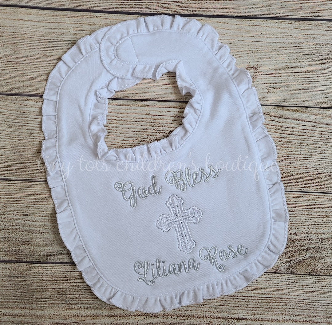 Christening Bib/baptism Bib/baby Girl/ Newborn/ Baby Shower ...