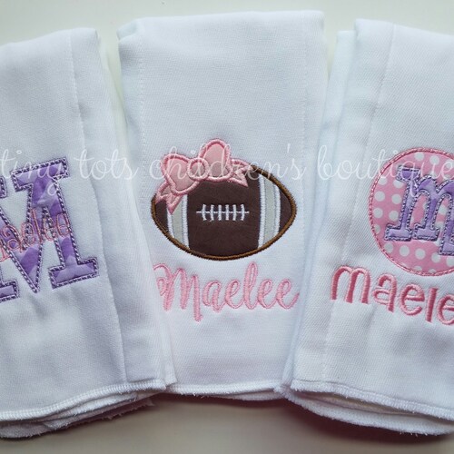 Personalized Princess Burp Cloth Set of 3 Monogrammed Baby | Etsy