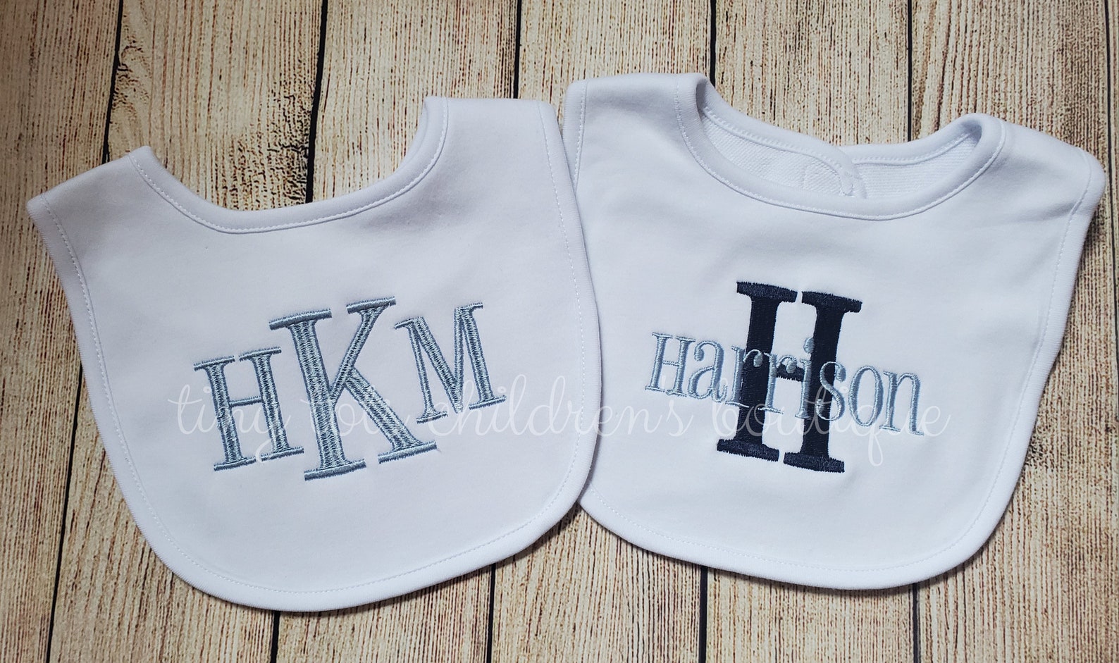 Set of 2 Personalized Baby Boy Bibs Monogram Bib Set - Etsy