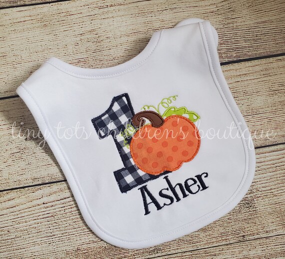 Personalized Birthday Bib Pumpkin Bib Embroidered Bib boys | Etsy