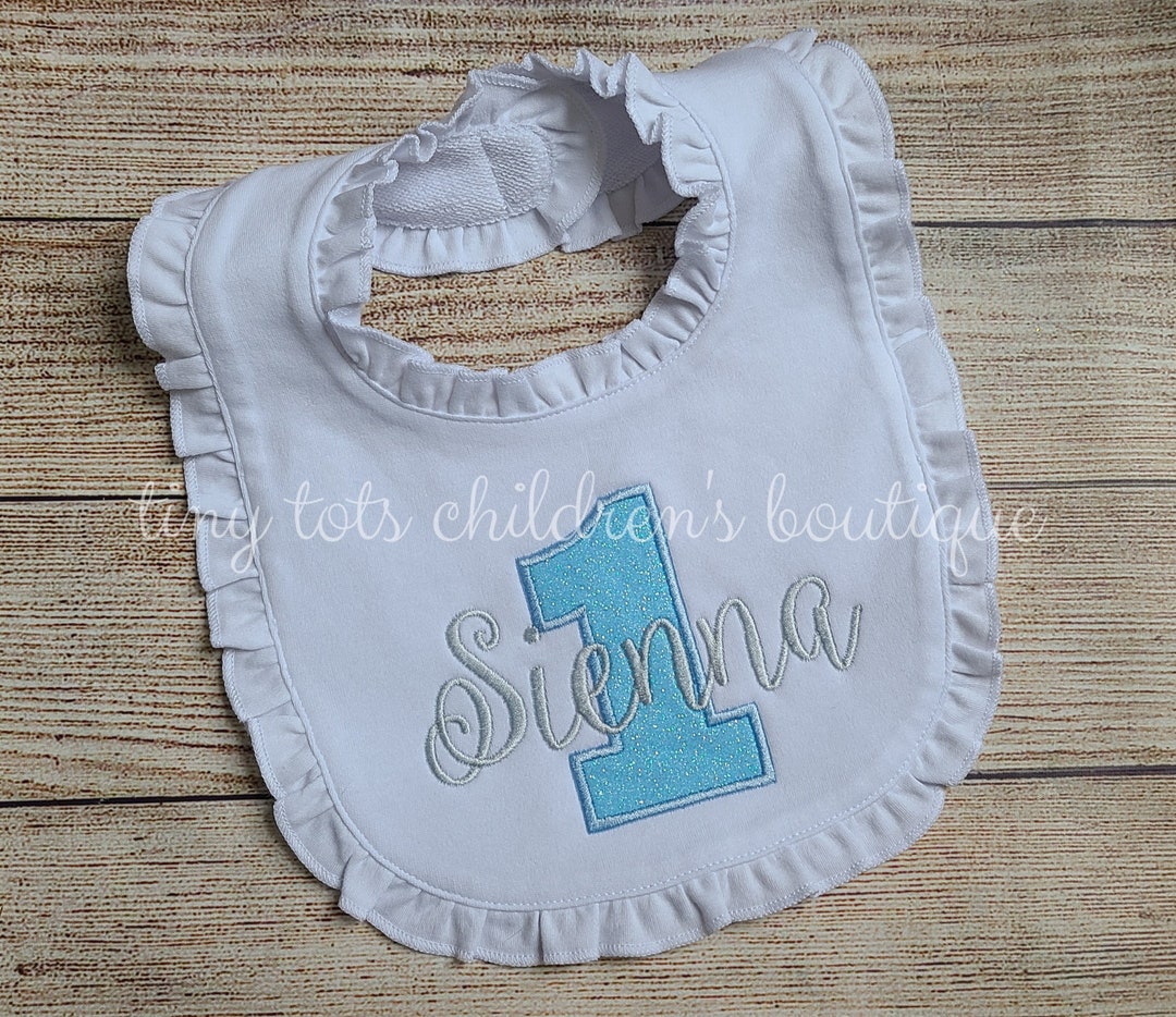 Personalized First Birthday Bib Embroidered Birthday Bib Custom Girl ...