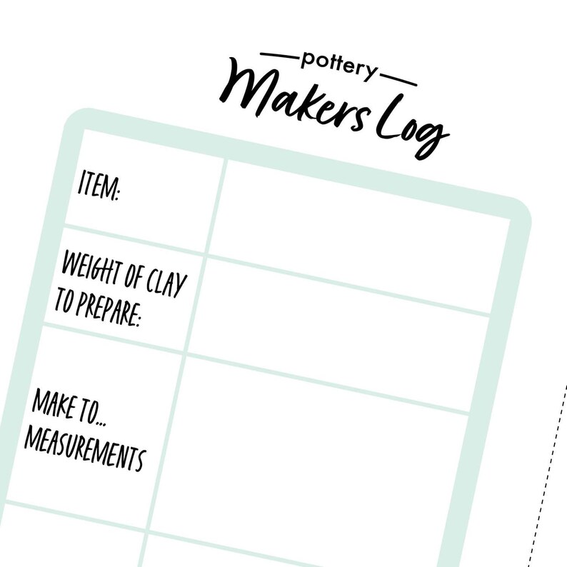 Pottery Makers Log Printable. Downloadable Notebook for Potters to Keep ...
