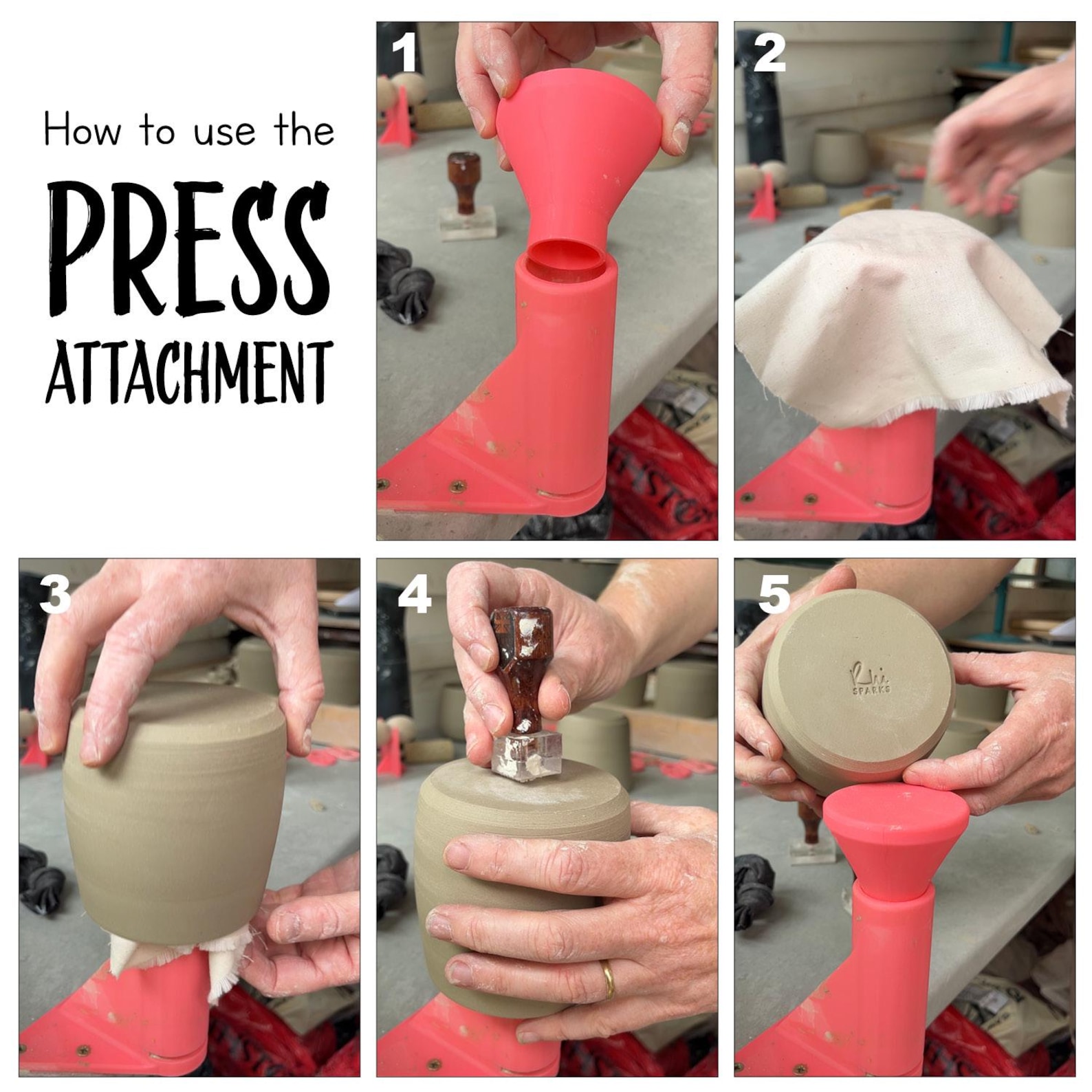 The Mini Tabletop Clay Extruder With Press Attachment, for Pottery ...