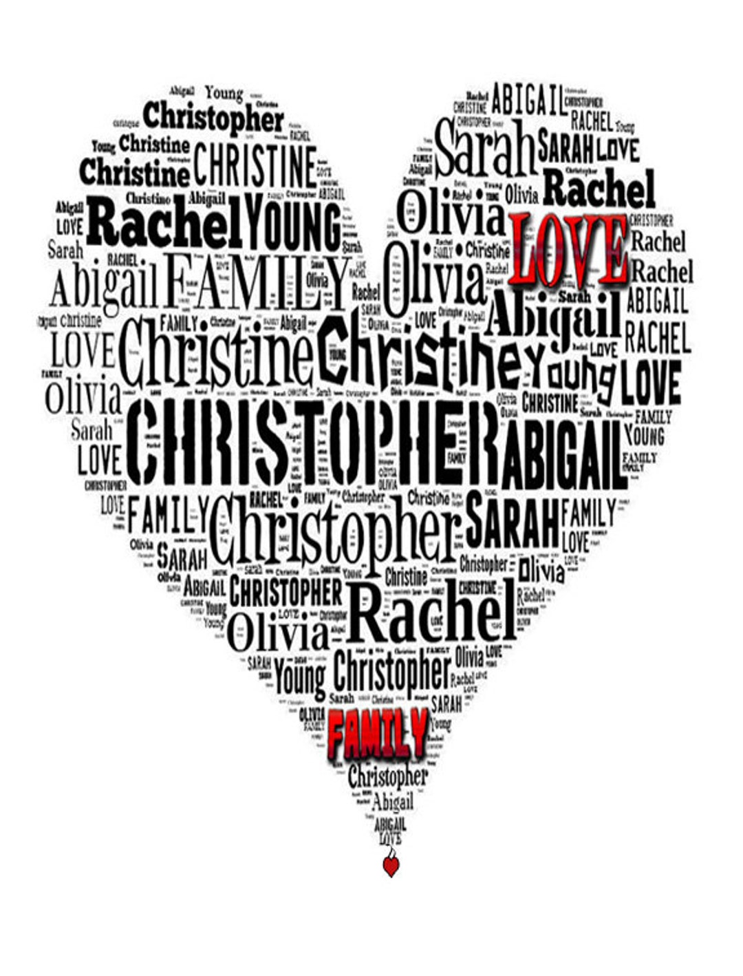 FAMILY LOVE HEART: Personalized - Etsy