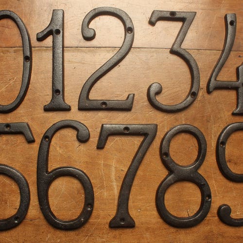 5 METAL HOUSE NUMBERS Old English Style 5 Inches - Etsy