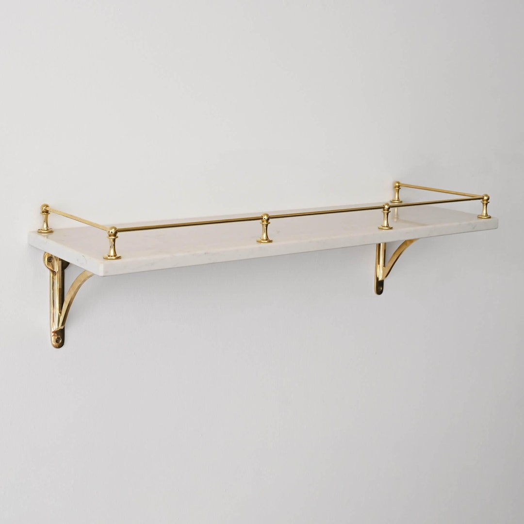 Polished Brass Gallery Rail | Kitchen Fiddle Tipping Shelf Rail Solid ...