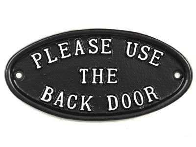 Please Use the Back Door Sign Cast Metal Vintage Antique - Etsy