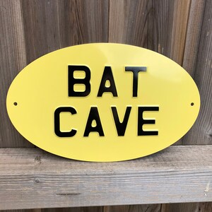 Vintage Bat Cave Batman Bat Man Cave Sign - Shed Garage Sign - Dad Gift ...