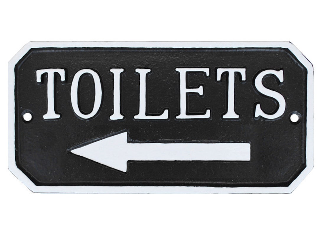 Cast Toilets + Arrow Door Sign - Cast Metal Vintage Antique Style ...