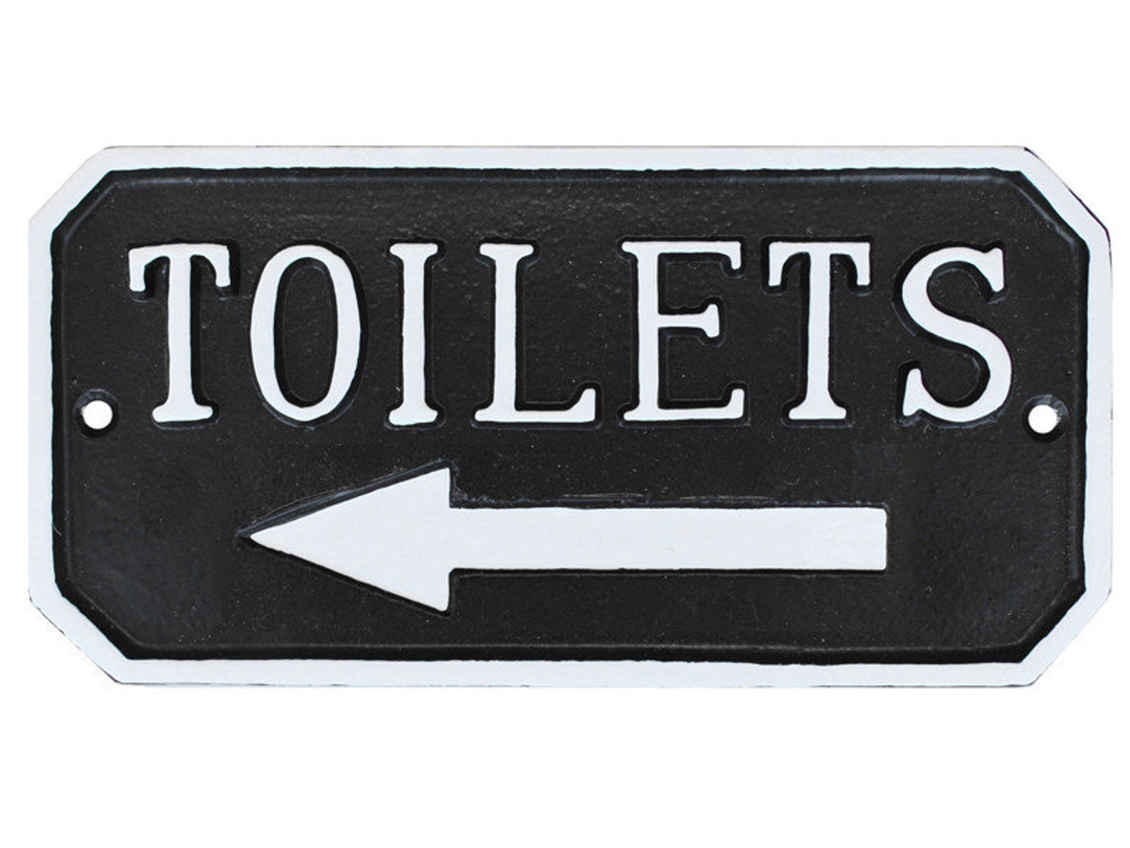 Cast Toilets Arrow Door Sign Cast Metal Vintage Antique Style Railway ...