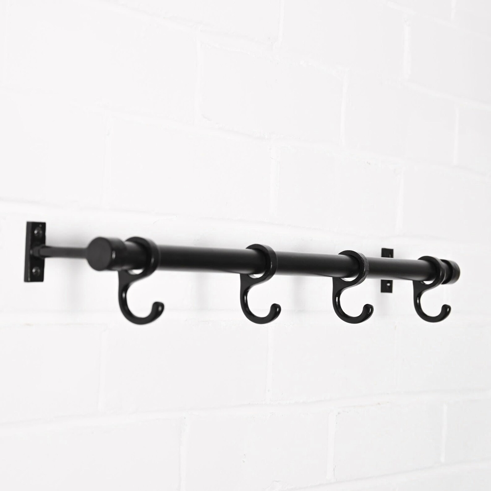 Black Iron Hook Rail Minimal Kitchen Utensil Pot Pan Hanging - Etsy UK