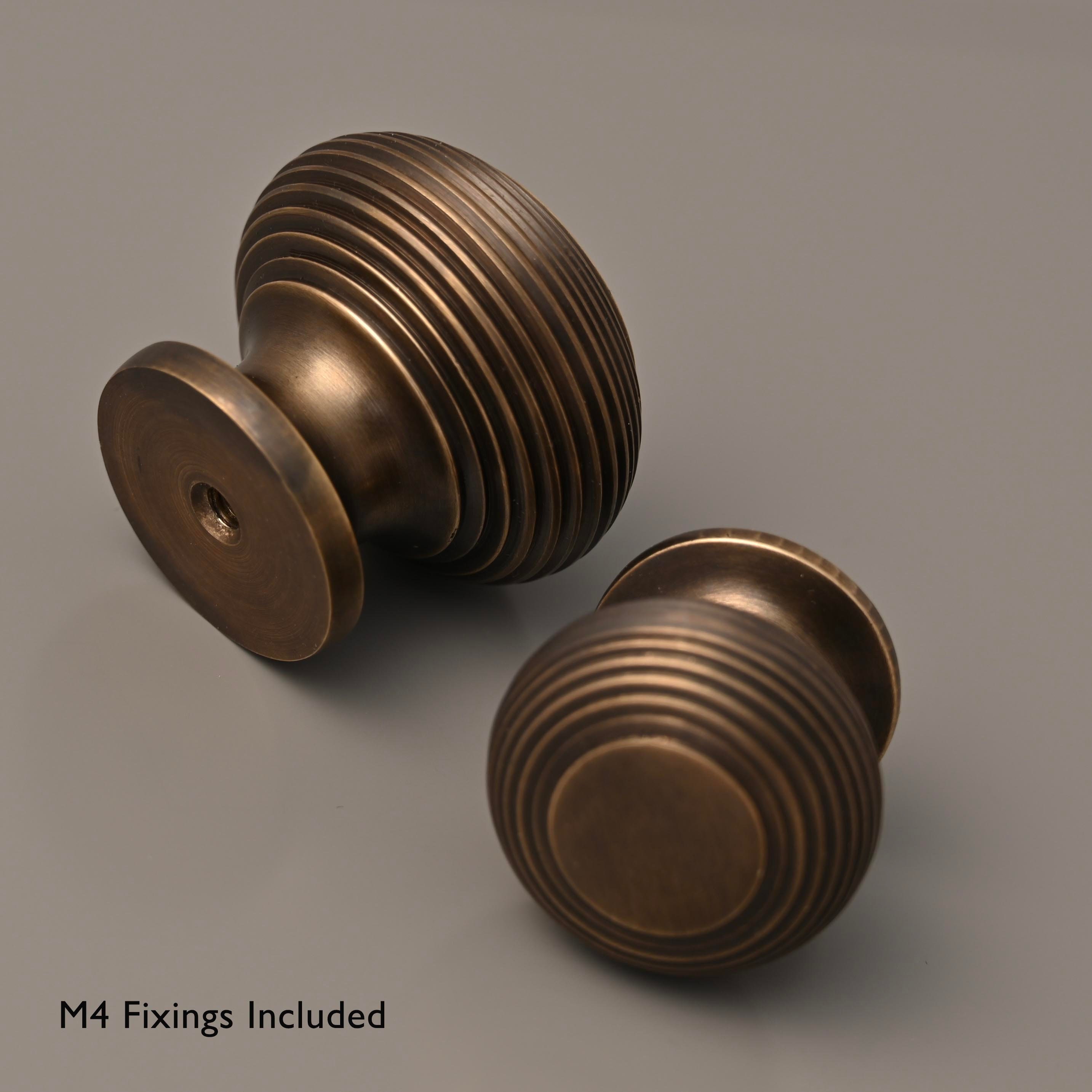 Solid Brass Beehive Cabinet Knobs Reeded Drawer Cupboard - Etsy UK