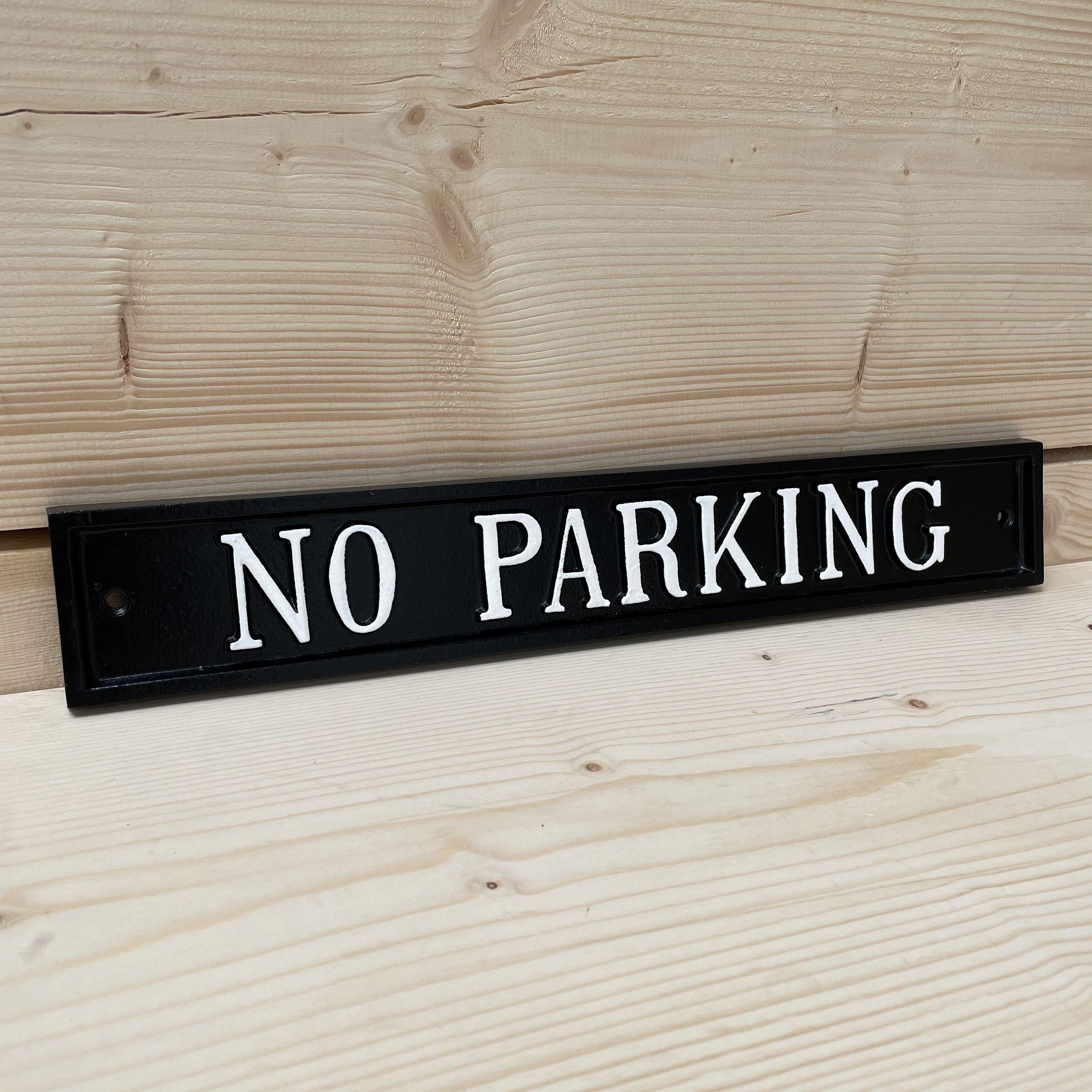Large No Parking Sign Solid Cast Metal Black & White Handmade - Etsy UK
