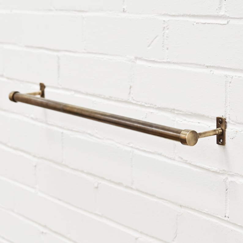 Aged Brass Hanging Rail – Kitchen Utensil, Towel, Wardrobe - Etsy