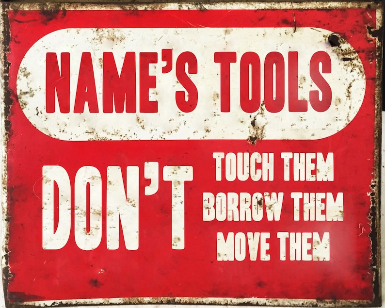 Personalised Custom Made Named Tools Sign Plaque Sign Gift - Etsy