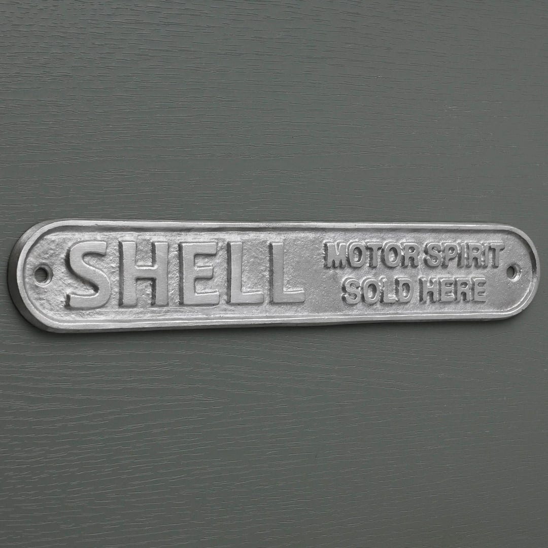 Shell Motor Spirit Petrol Garage Sign - Old Retro Vintage Style Shell ...