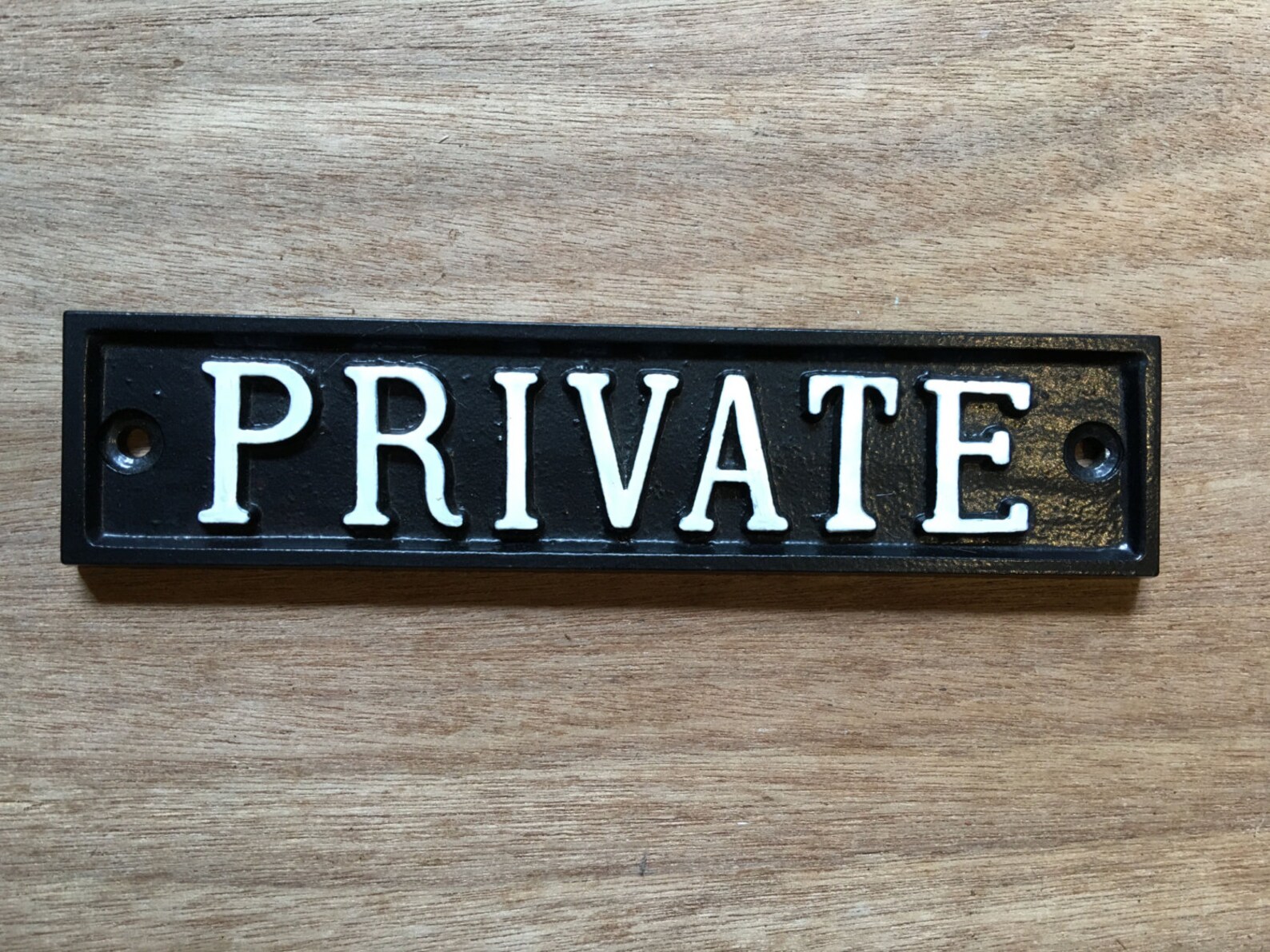 Private Door Sign Old Antique Style Wall Plaque Solid Cast Metal Black ...